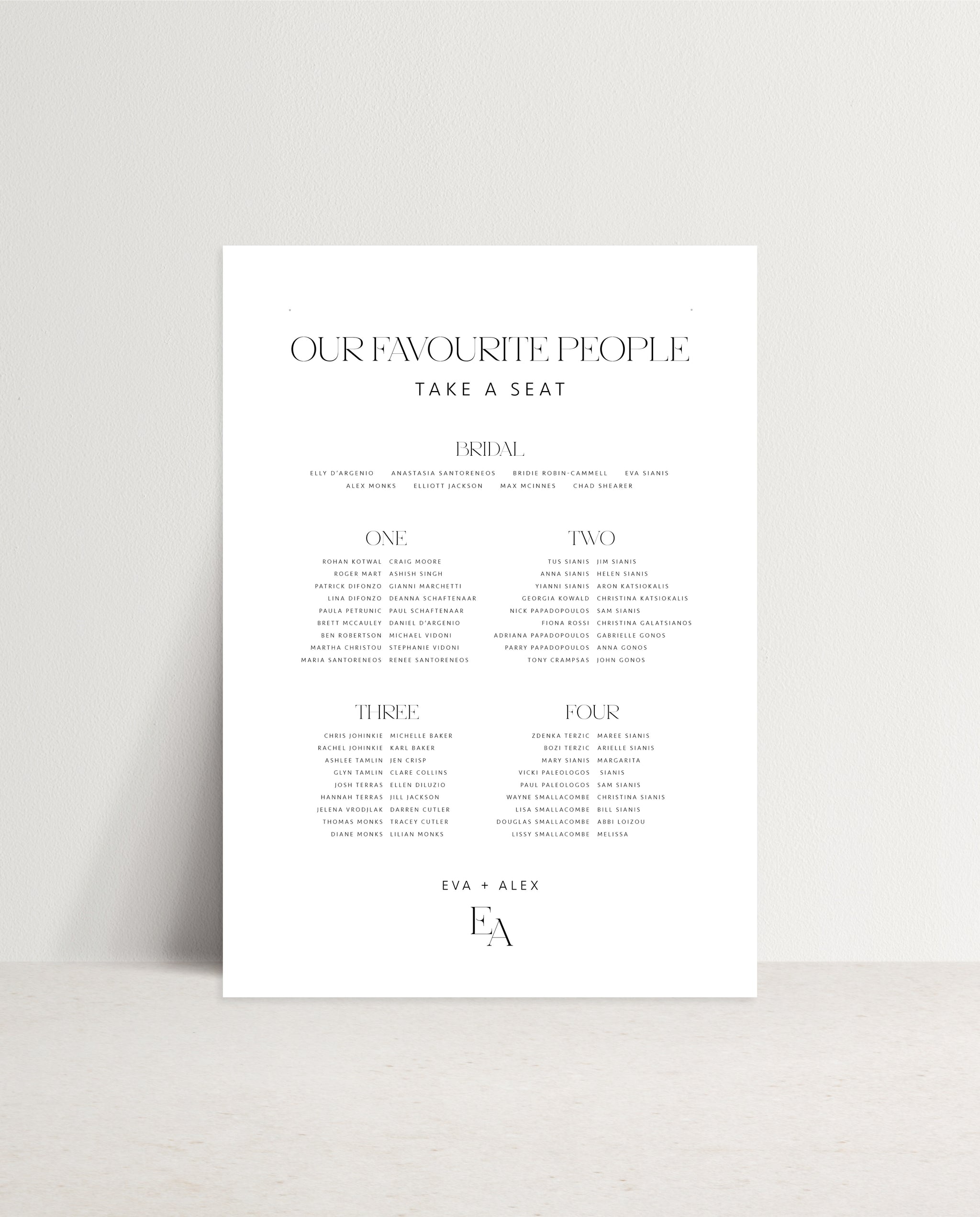 Seating Chart | Eva & Alex – Creo